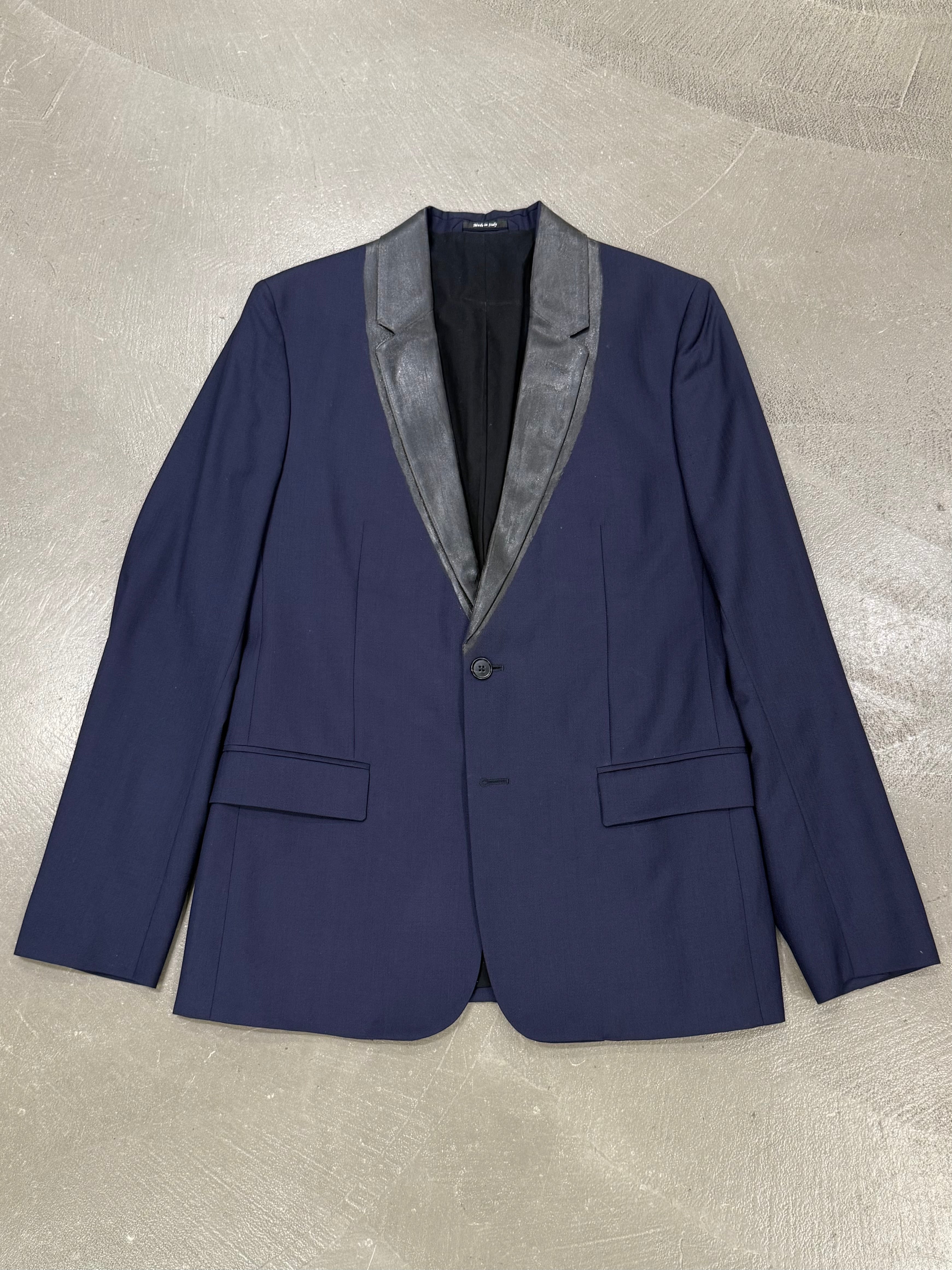 2014 Maison Margiela compressed leather collar blazer