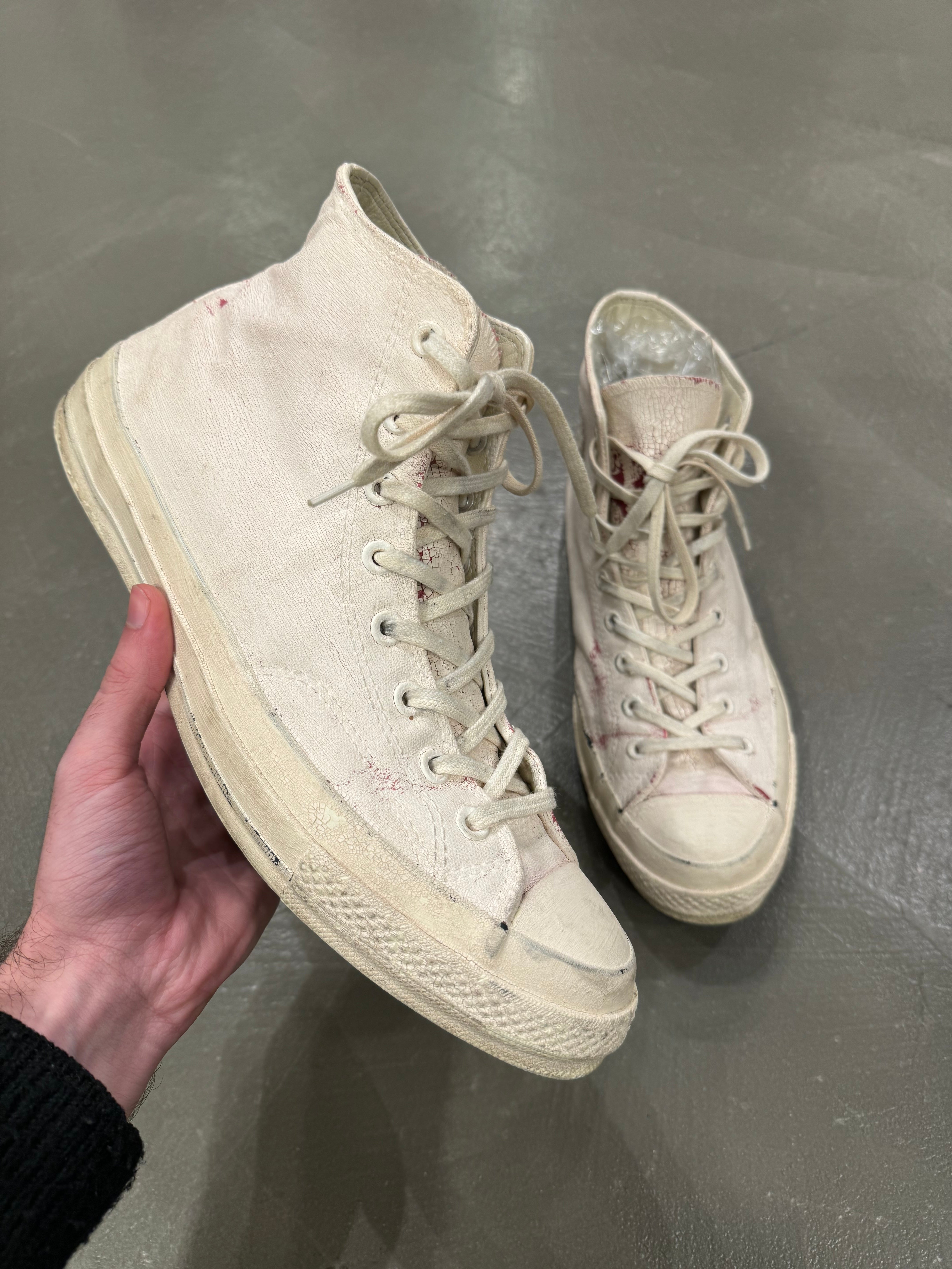 2016 MARGIELA CONVERSE cracked painted sneakers – elevated archives