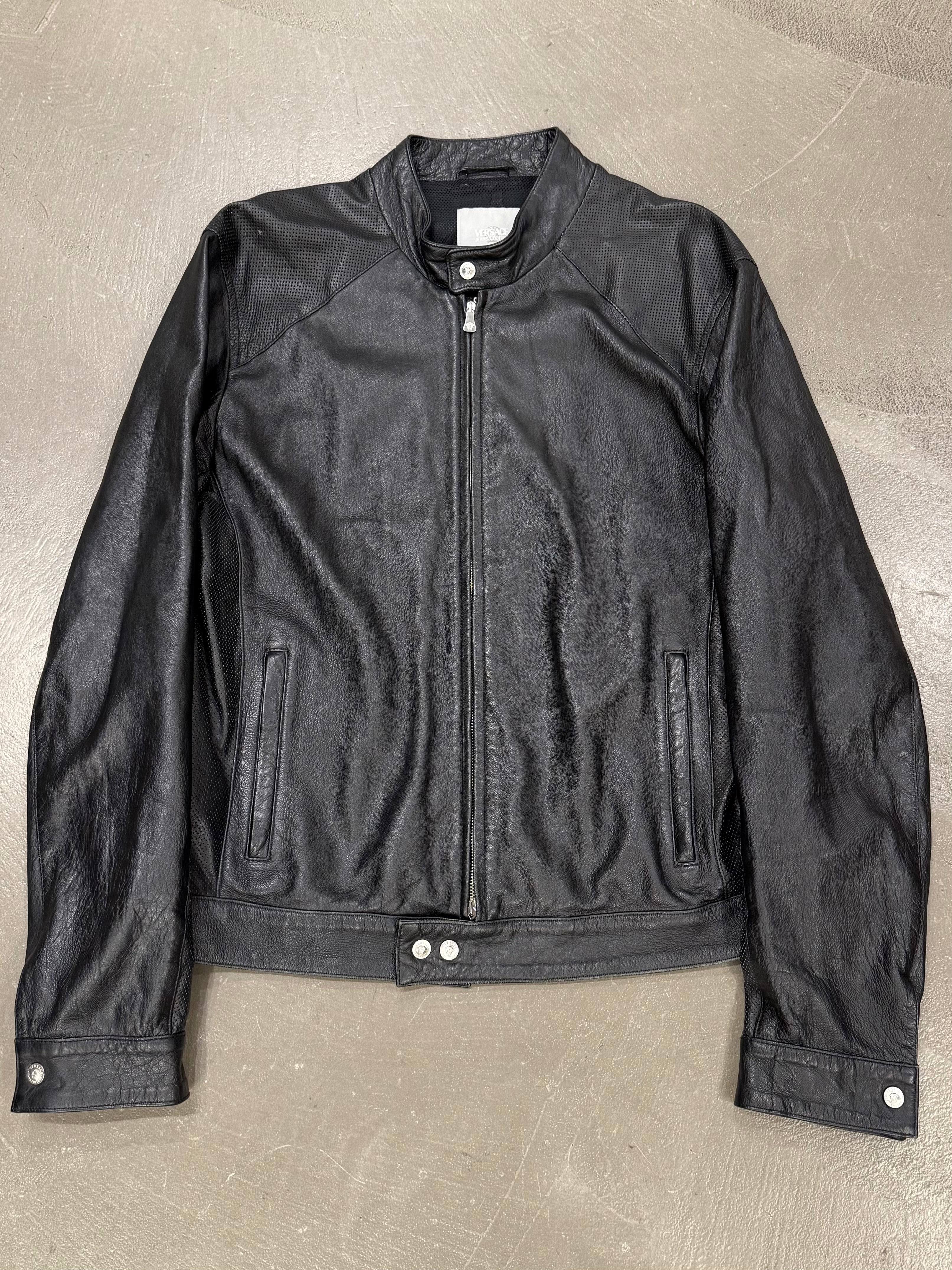 2000s Versace leather jacket