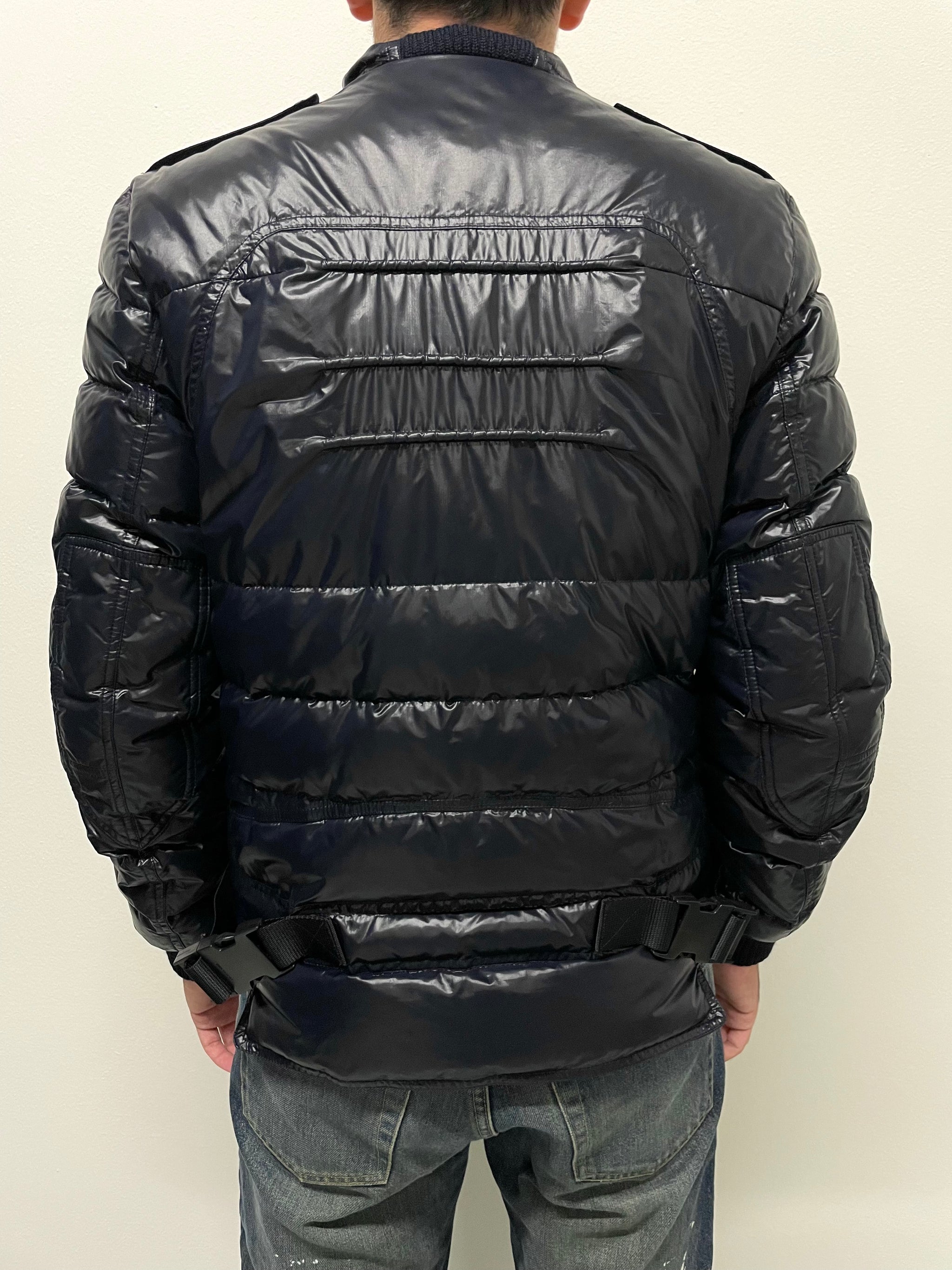 2007 Dior Homme Navigate bondage puffer jacket – elevated 2007 Dior Homme Navigate bondage puffer jacket – elevated